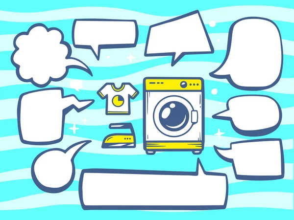 Washing machine with speech bubbles Stock Vector Image by ©wowomnom ...