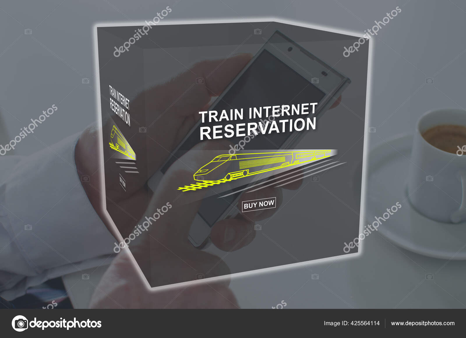 Train Internet Reservation Concept Illustrated Picture Background ...