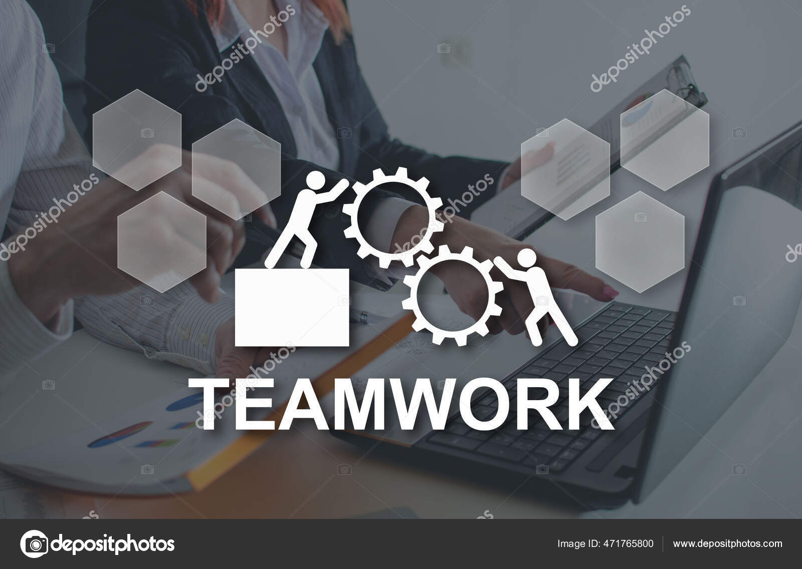 Teamwork Concept Illustrated Picture Background — Stock Photo ...