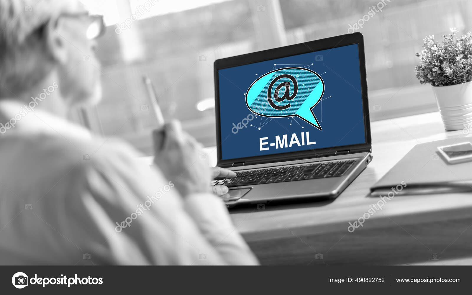 Laptop Screen Displaying Email Concept — Stock Photo © thodonal #490822752