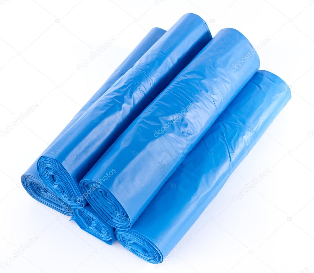 Stack of blue garbage bags Stock Photo by ©thodonal 83200096