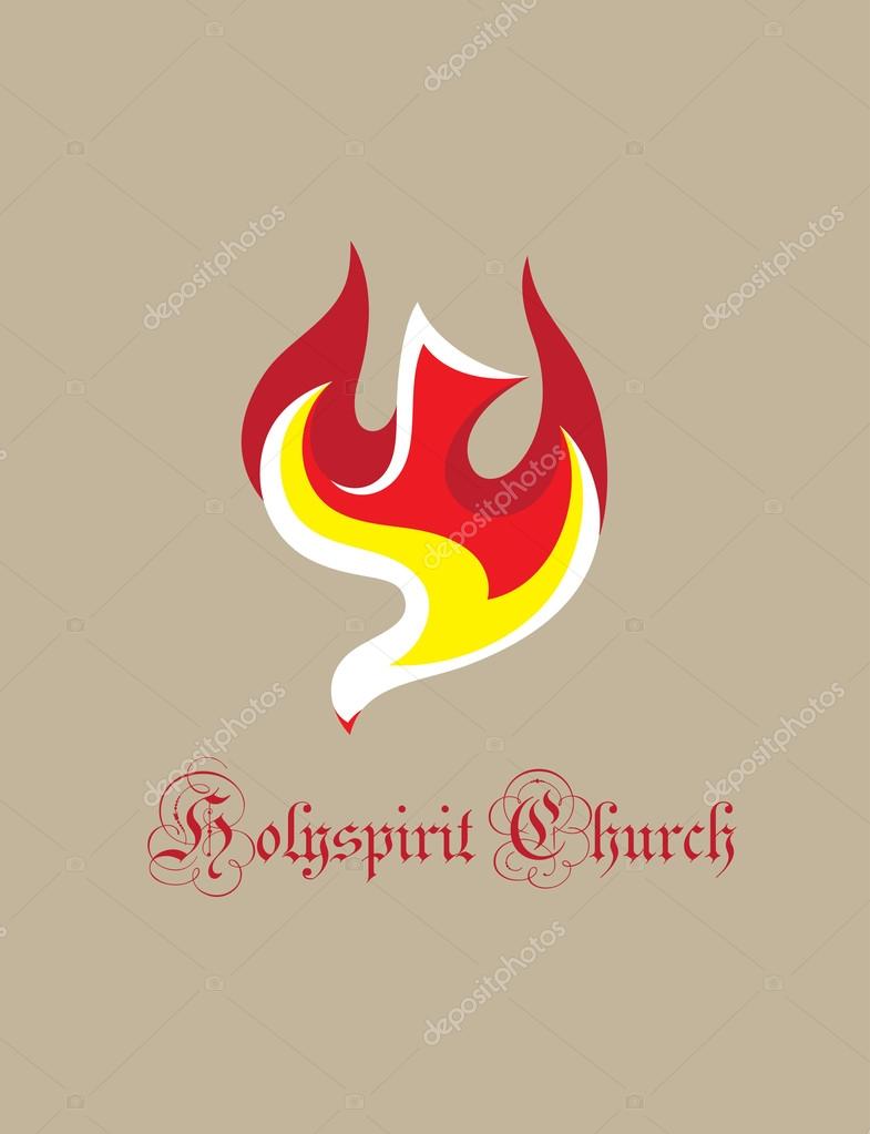 Dove Fire Holy spirit icon, art vector design Stock Vector by ...
