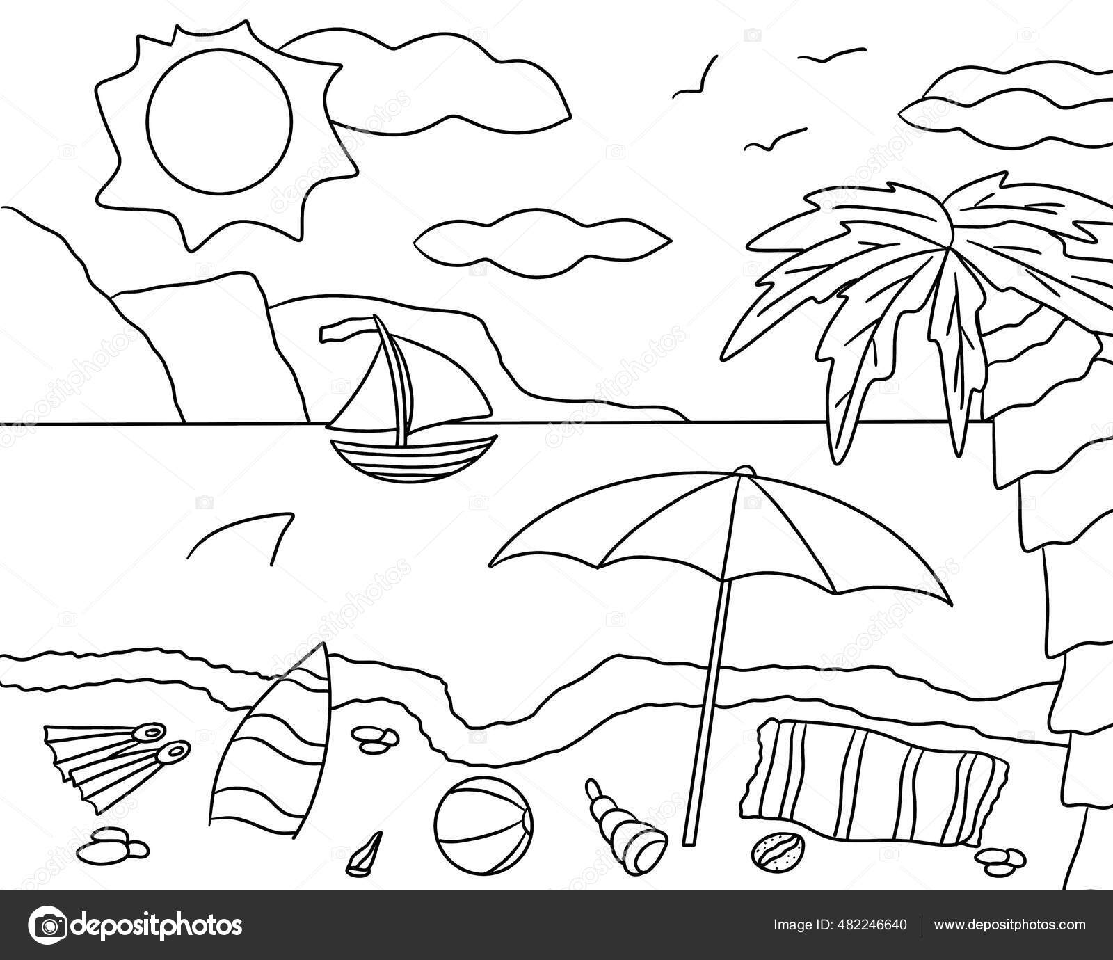 Set Objects Colouring Page Stock Illustration by ©Maryia3007 #482246640