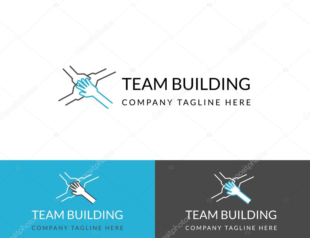 Team building business logo design in three colors Stock Vector Image ...