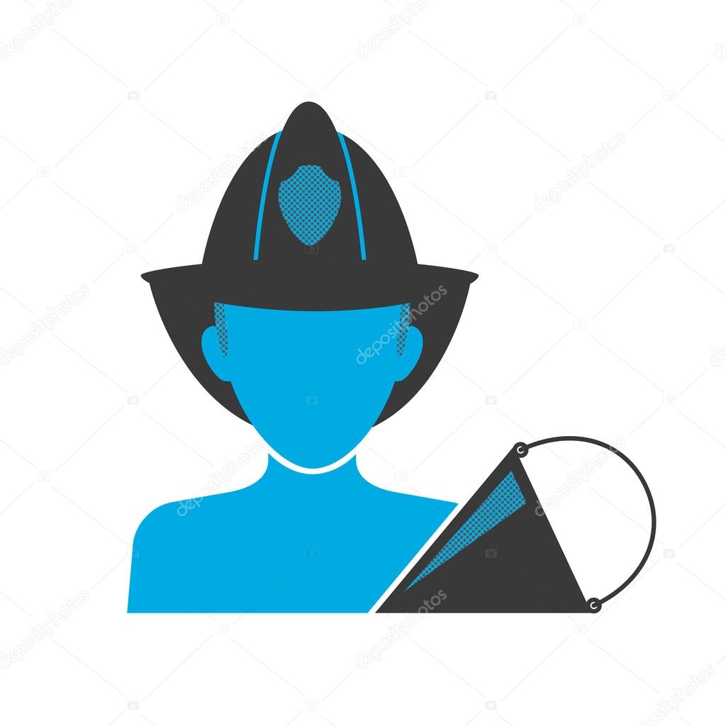 Firefighter blue icon Stock Vector by ©Julia_Tim 53753575
