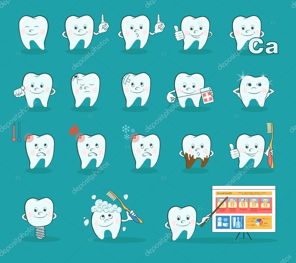Cartoon teeth set Stock Vector Image by ©AnnaGarmatiy #119539736
