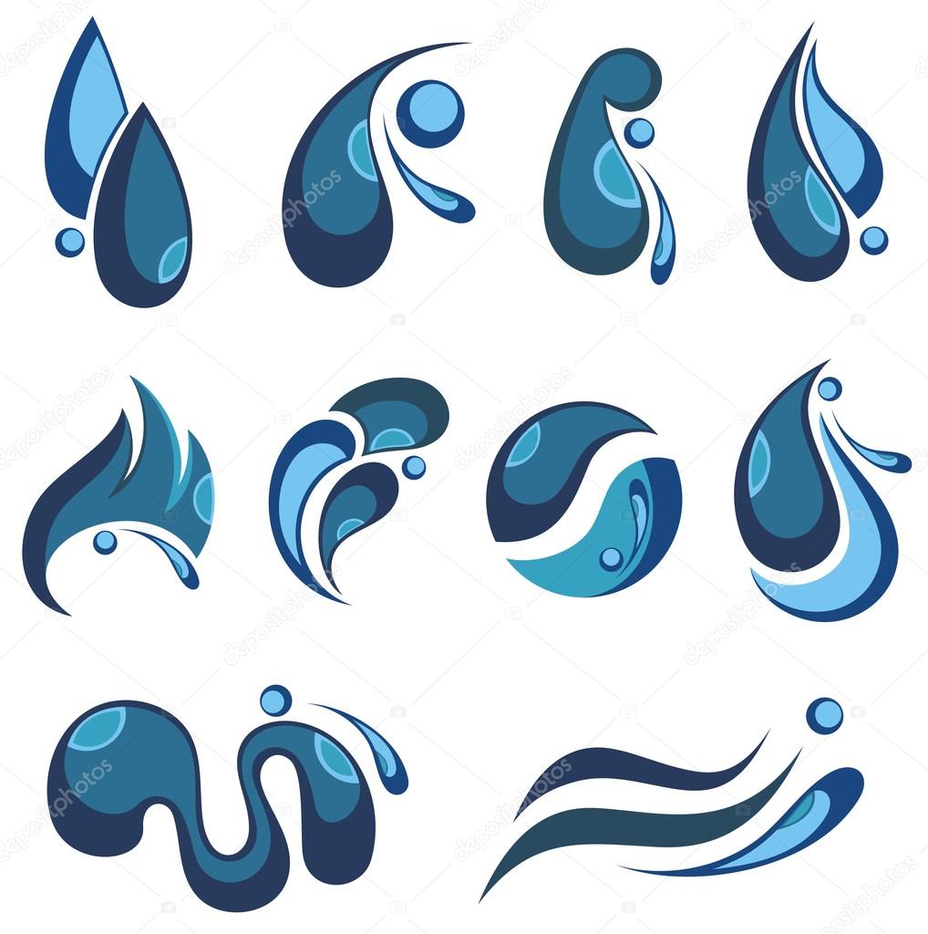 Abstract symbols of a drop water — Stock Vector © Ksyshakiss #67524253