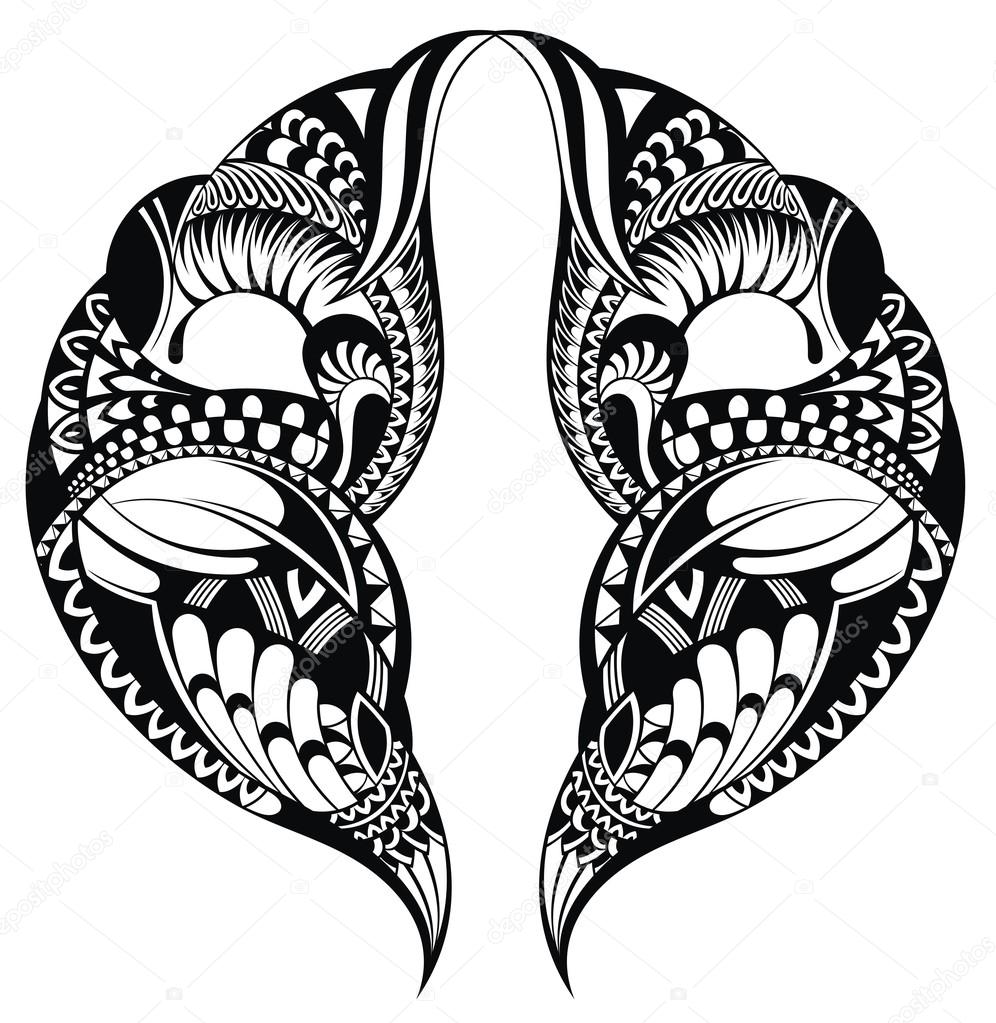 Patrón de tatuaje Vector de Stock de ©Ksyshakiss 71171637