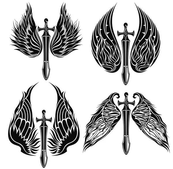 Wings and Sword big set Stock Vector Image by ©Ksyshakiss #73648223