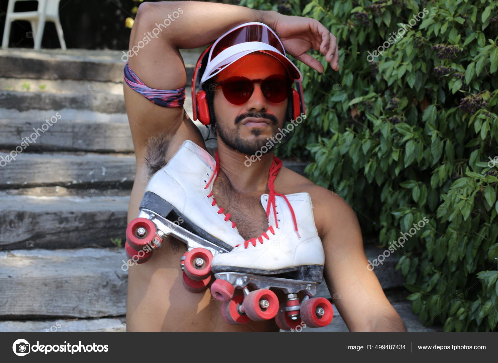 Close Portrait Handsome Young Mixed Race Shirtless Man Vintage Red ... Close Portrait Handsome Young Mixed Race Shirtless Man Vintage Red ...