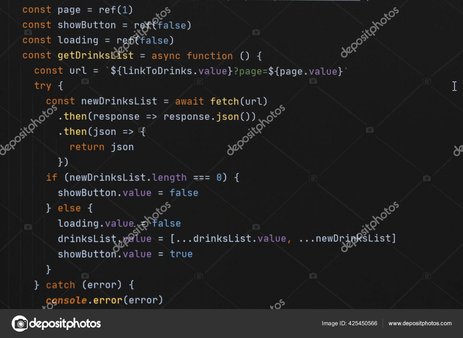 Código Javascript Del Programa Pantalla Negra Del Ordenador Concepto Sitio — Foto de stock ...