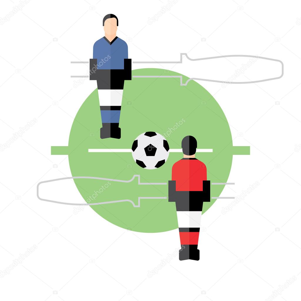 Table Football, table top game, soccer, flat illustration Stock Vector ...