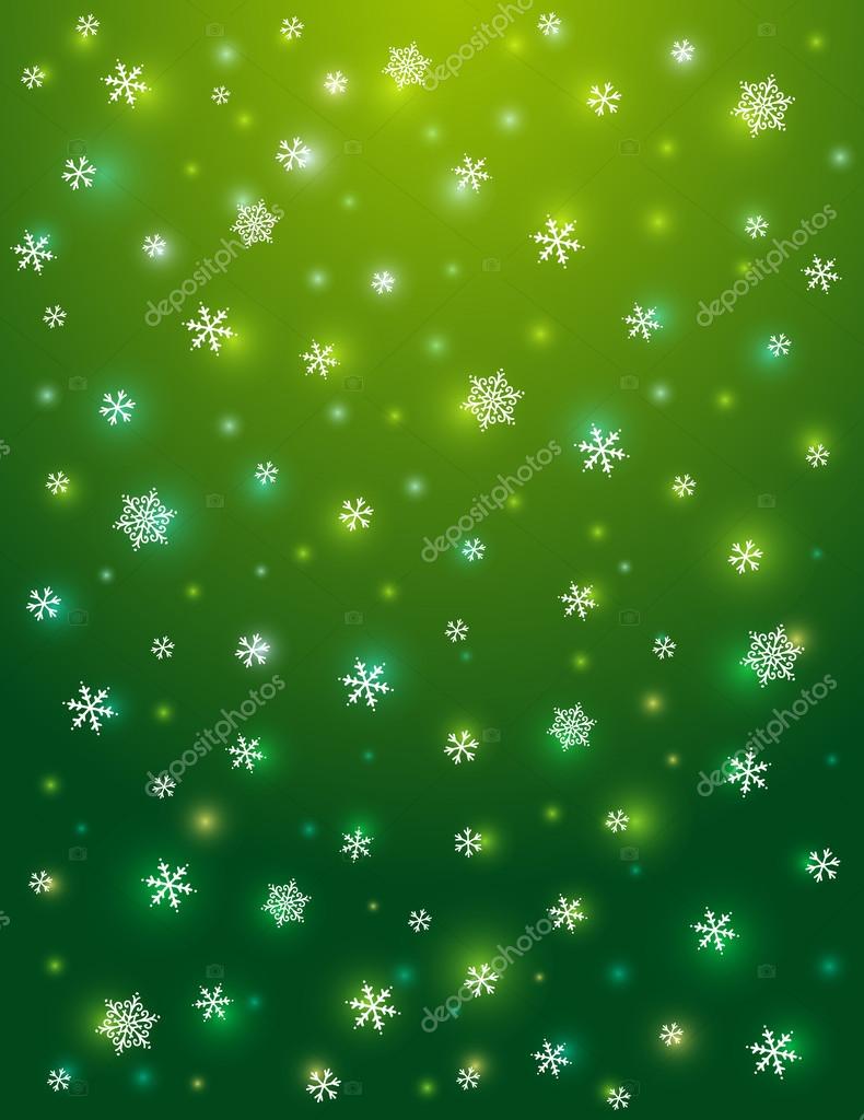 Green background with snowflakes, vector Stock Vector by ©sunnyfrog ...