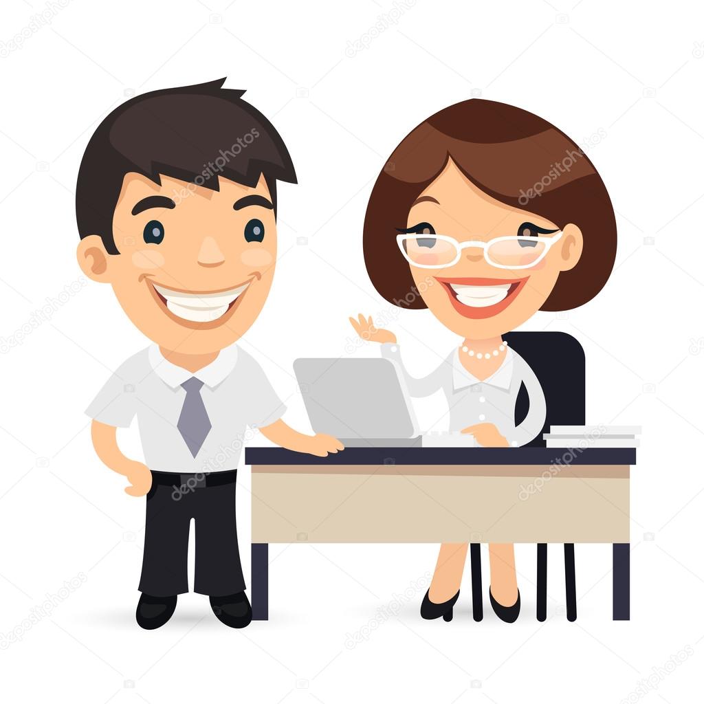 Jefe y Secretario de Planificación del Día de Negocios vector, gráfico ...