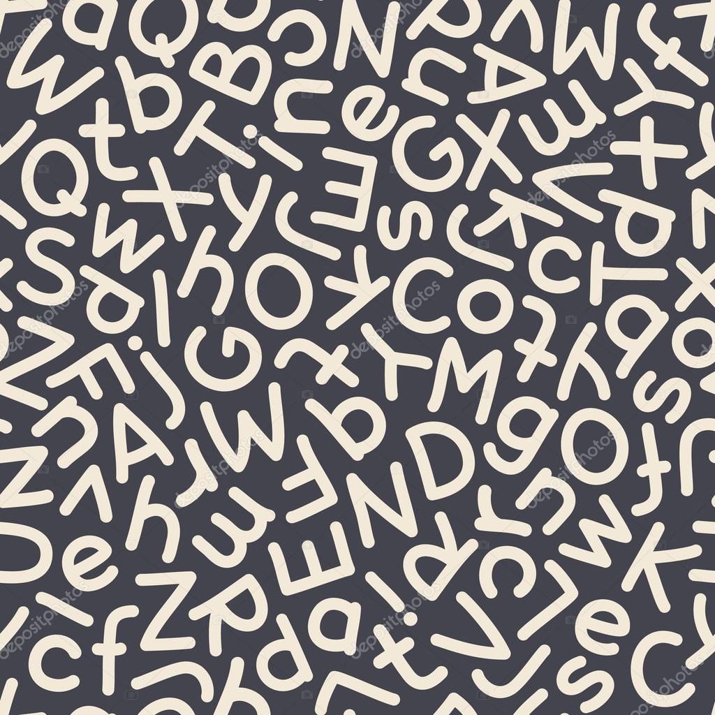 Dibujado a mano mezcla letras sin costura patrón oscuro - Vector de ...