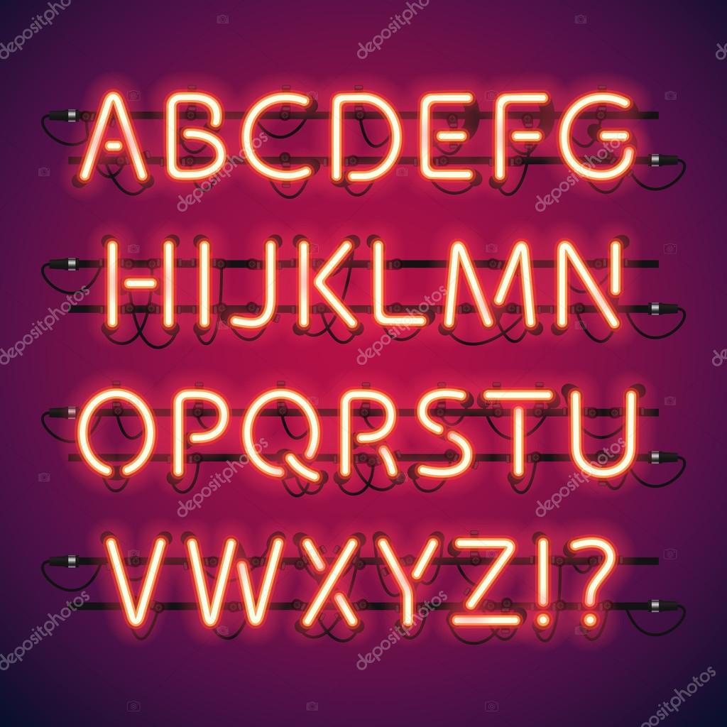 Glowing Neon Bar Alphabet Stock Vector Image by ©Voysla #91211198