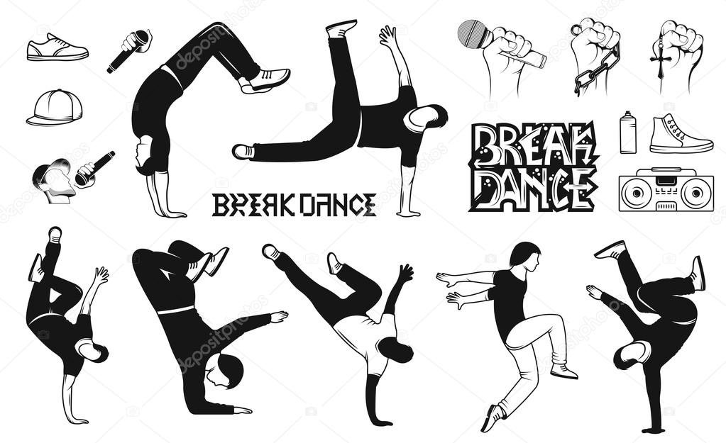Conjunto de Vector Breakdance hombre siluetas 2023
