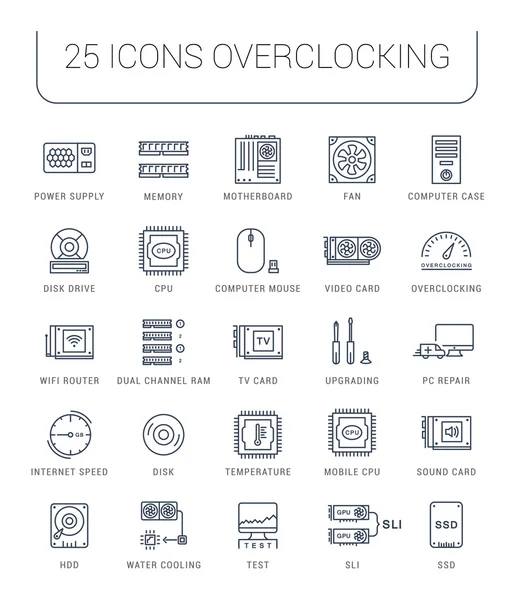 Set Vector Flat Line Icons Upgrading Computer Stock Vector Image by ©andrei45454 #112006566