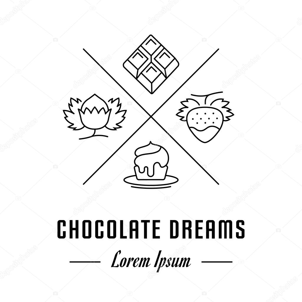 Vector Line Banner Chocolate Stock Vector by ©andrei45454 119038910