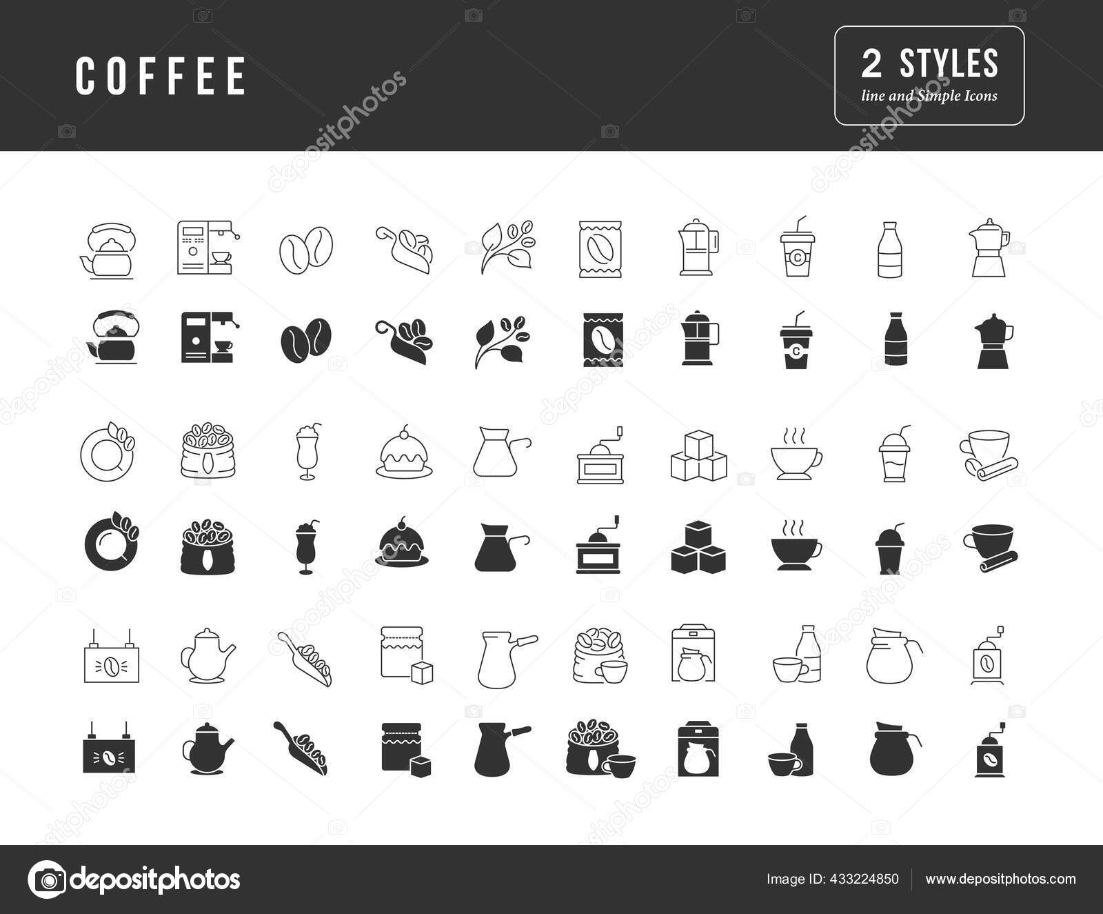 Coffee Collection Perfectly Simple Monochrome Icons Web Design App Most ...