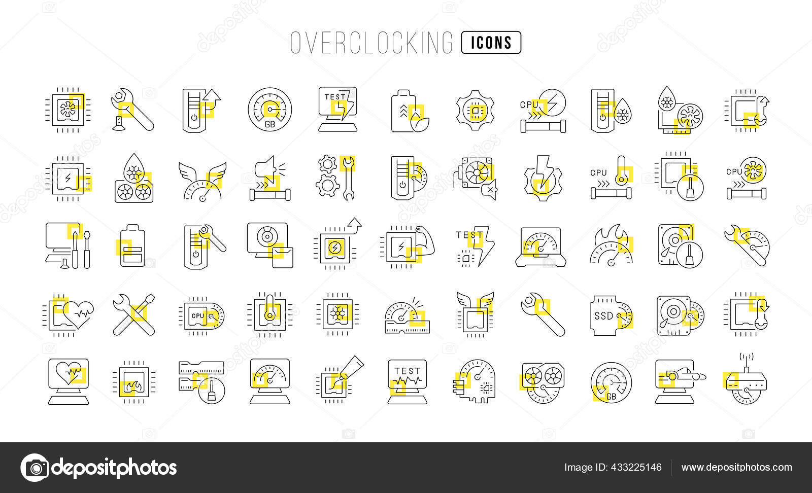 Overclocking Collection Perfectly Thin Icons Web Design App Most Modern ...