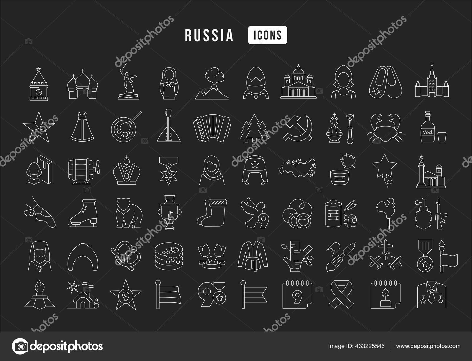 Russia Collection Perfectly Thin Icons Web Design App Most Modern Stock Vector Image by ...