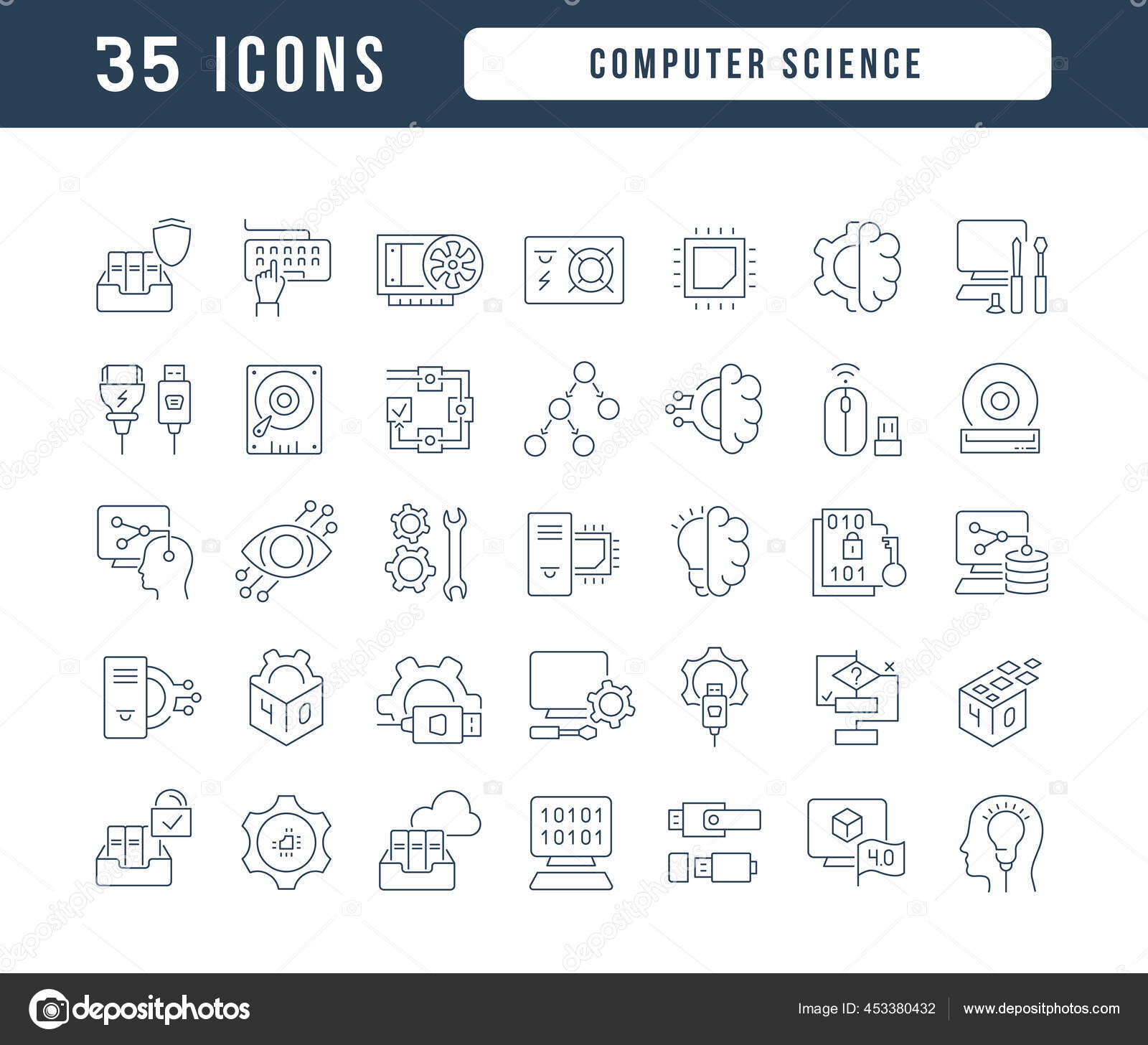 Computer Science Collection Perfectly Thin Icons Web Design App Most ...