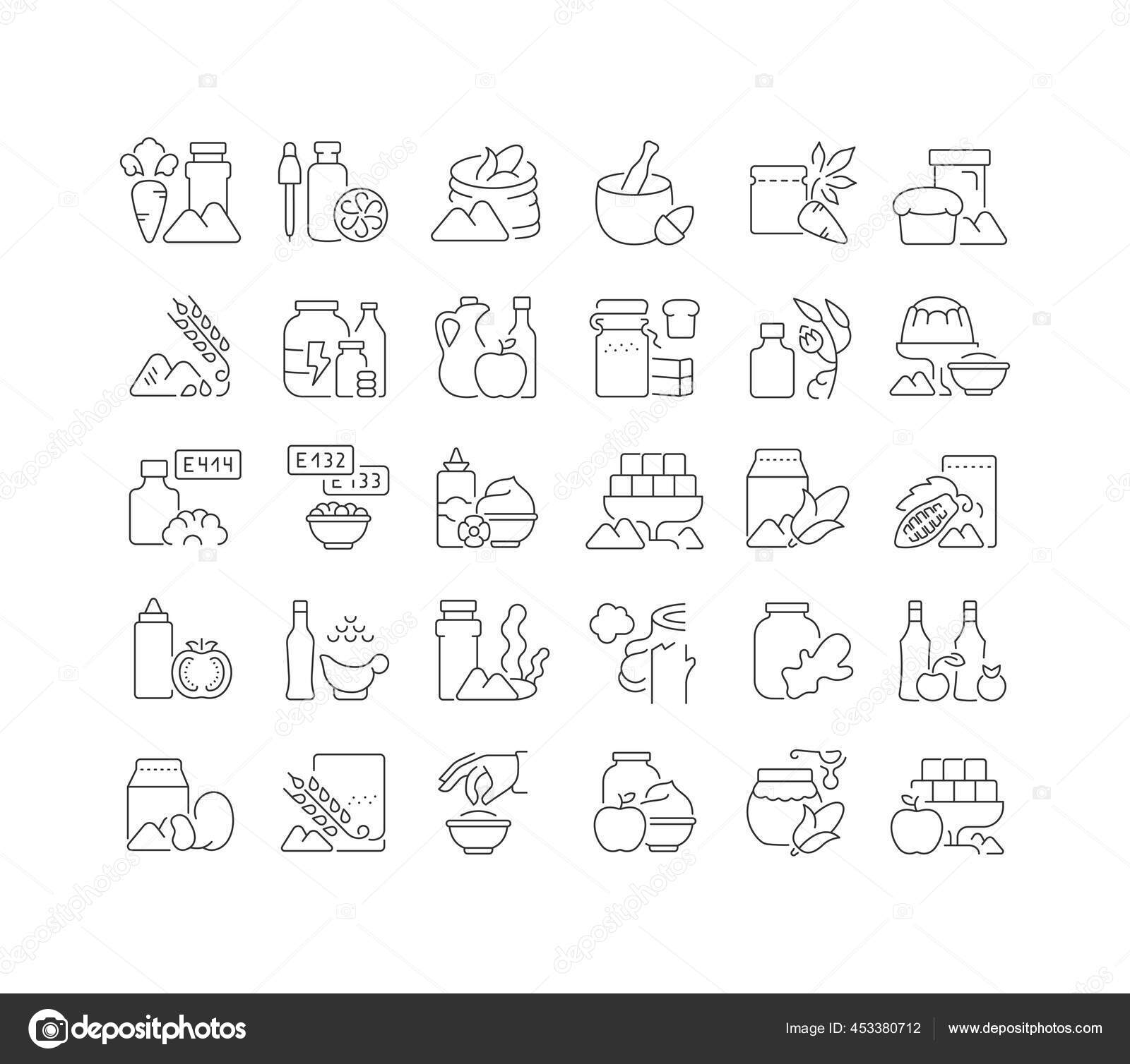 Food Additives Collection Perfectly Thin Icons Web Design App Most ...