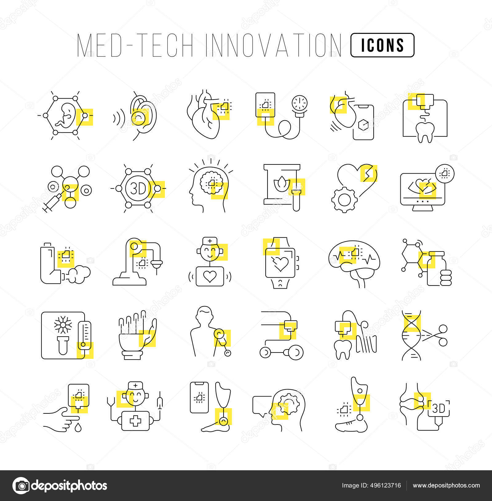 Med Tech Innovation Collection Perfectly Thin Icons Web Design App ...