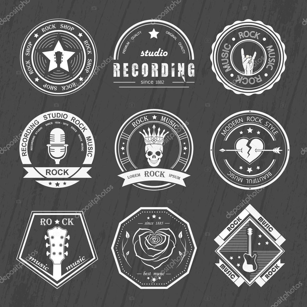 Logotipos vintage de música rock y rock and roll 2022