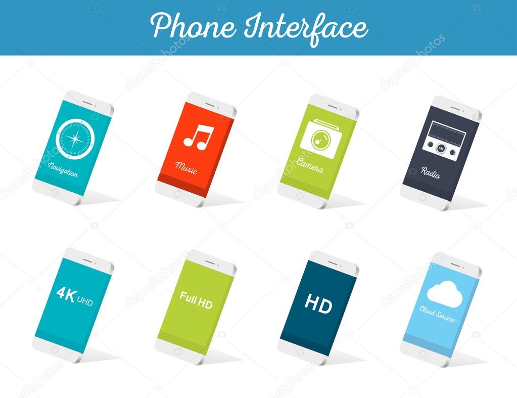 Set of Vector Models Interface Smartphone Stock Vector Image by ...