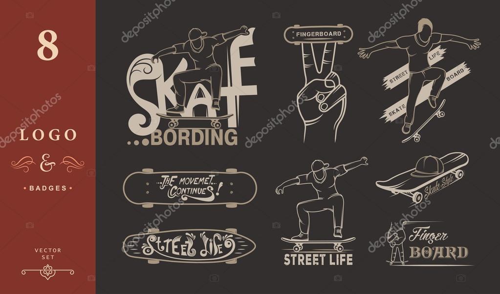 Set of Skateboarding Emblems, Logo and Badges Stock Vector Image by ...