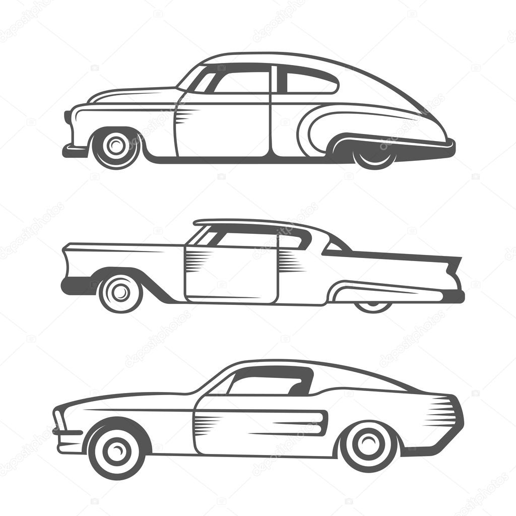 Set Vector Vintage Old Cars — Stock Vector © andrei45454 #91153446