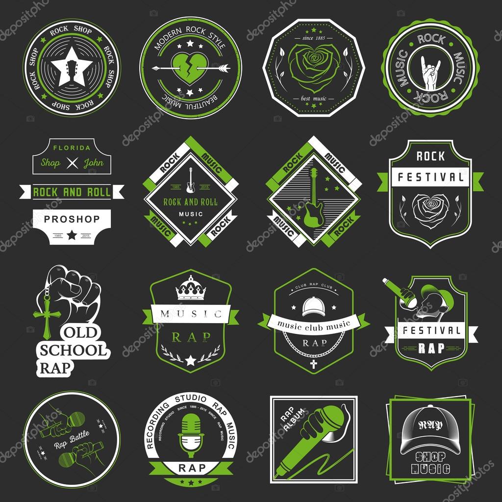Set of vector logos and badges music Stock Vector Image by ©andrei45454 ...