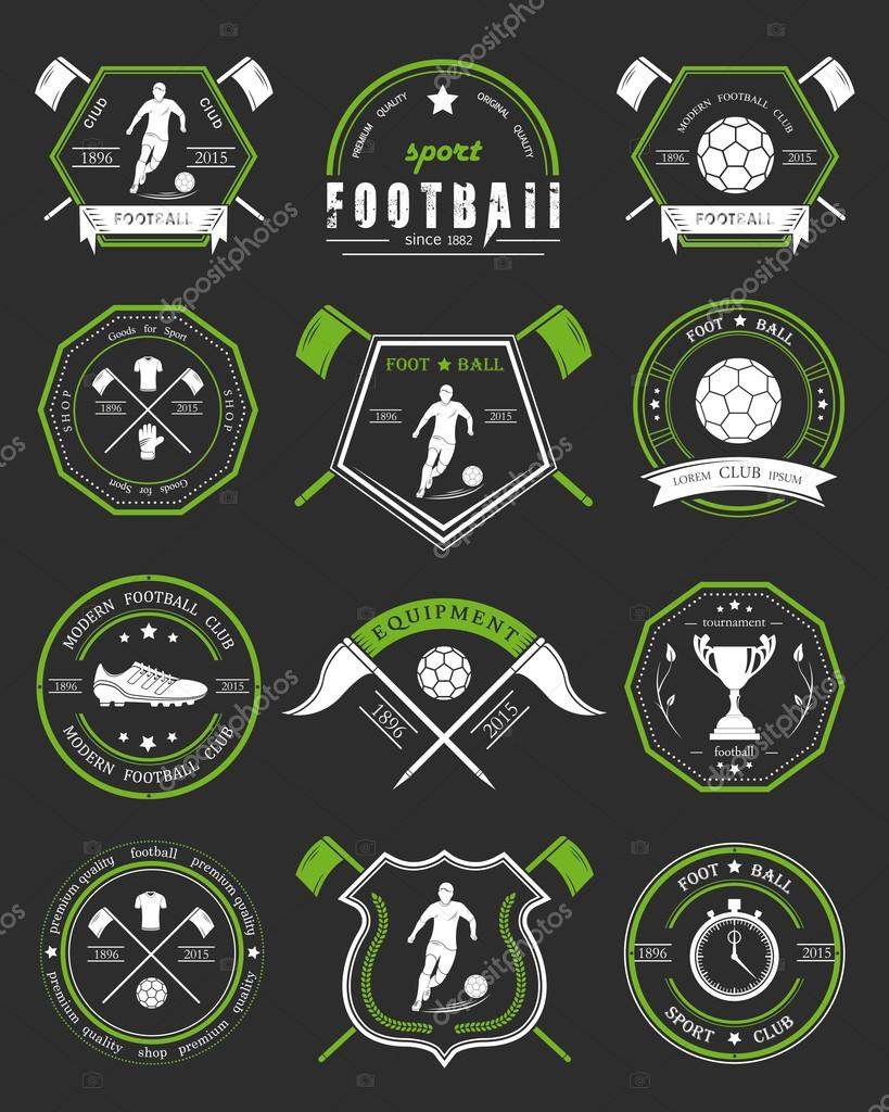 Conjunto vectorial de insignia y logotipo de f tbol 2024