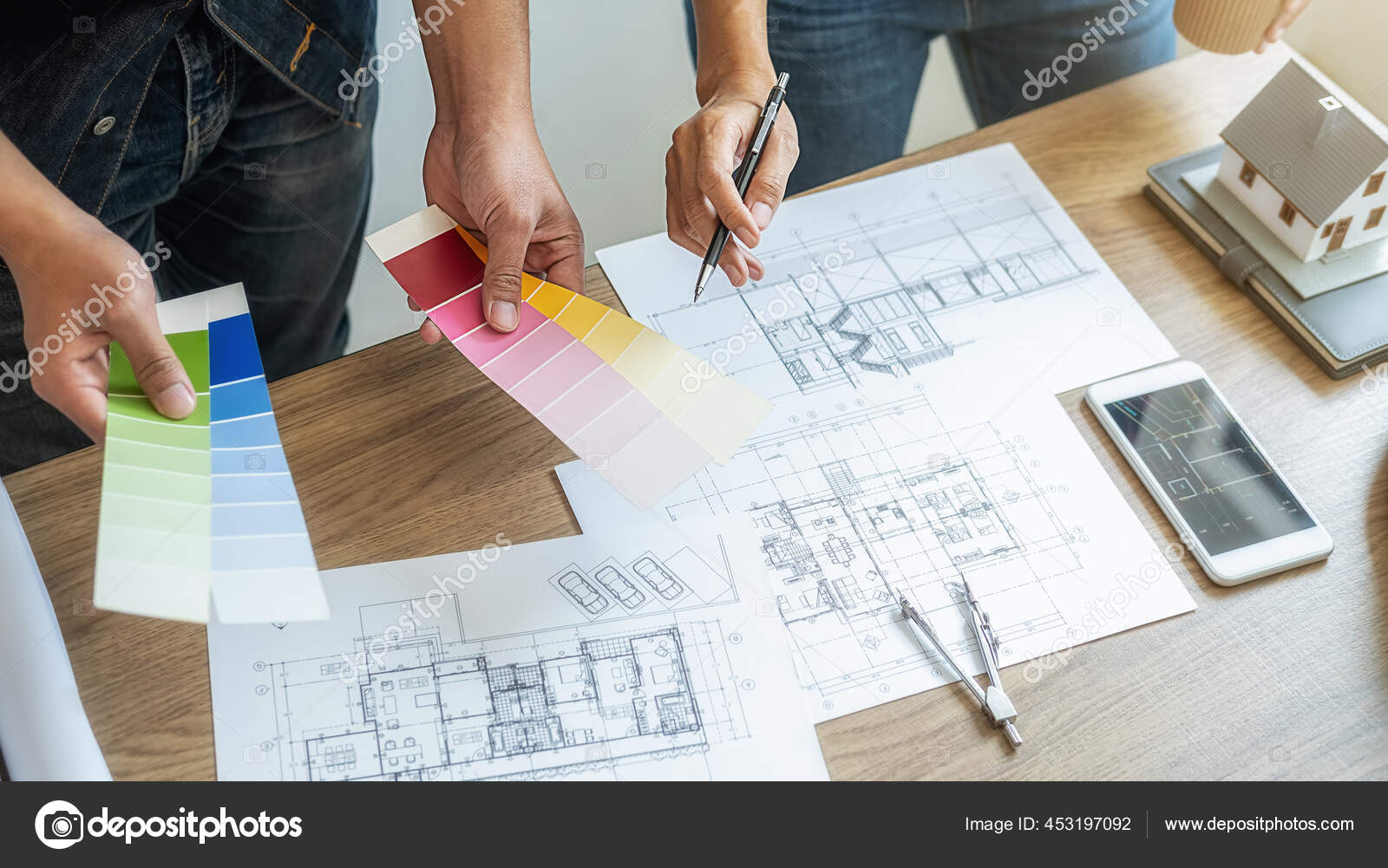 Interior Designer Architect Choosing Color Color Swatch Samples Chart ...