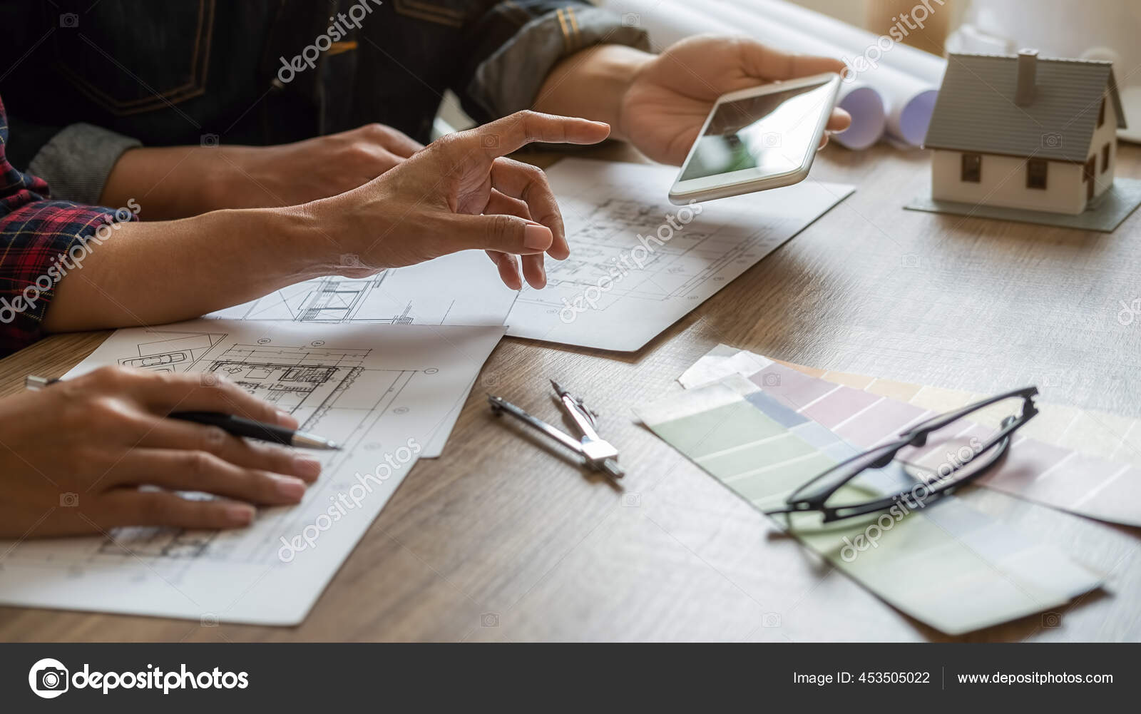 Interior Designer Architect Choosing Color Color Swatch Samples Chart ...