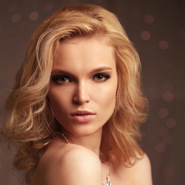 Close up cropped head shot of luxury woman - Stock Image - Everypixel