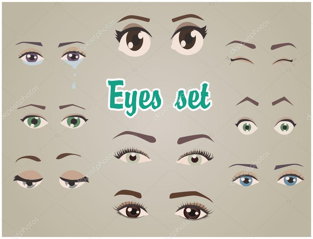Eyes set fun cartoon for character and animation Stock Vector Image by ...