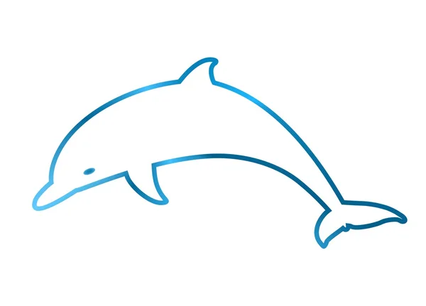 The contours of two dolphins jumping blue facing each other with a ...