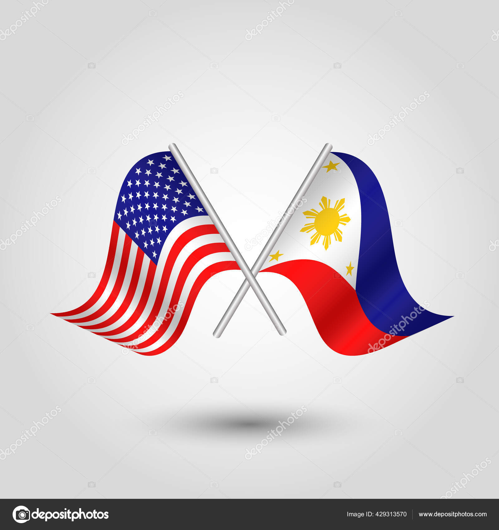 Filipino American Flag Vector
