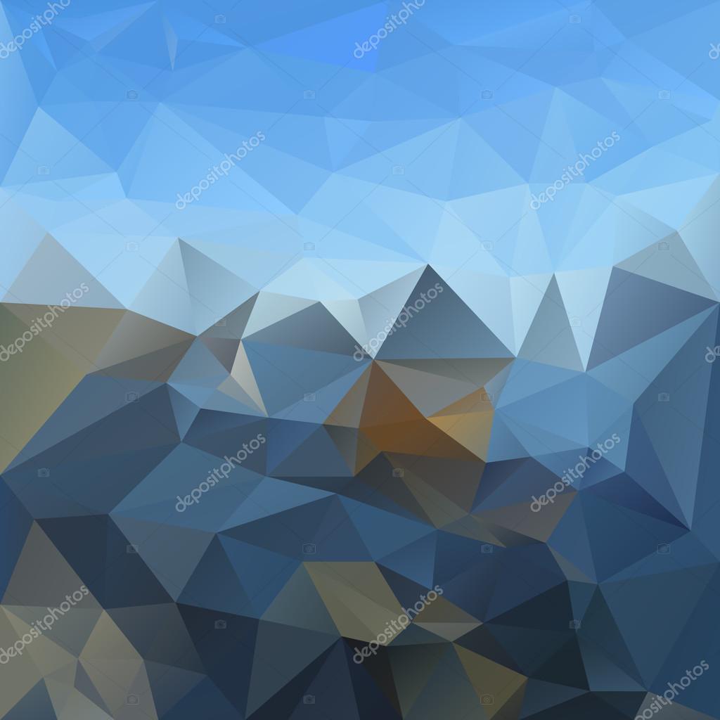 Vector polygonal background triangular design in blue colors - sky mountain horizon Stock Vector ...