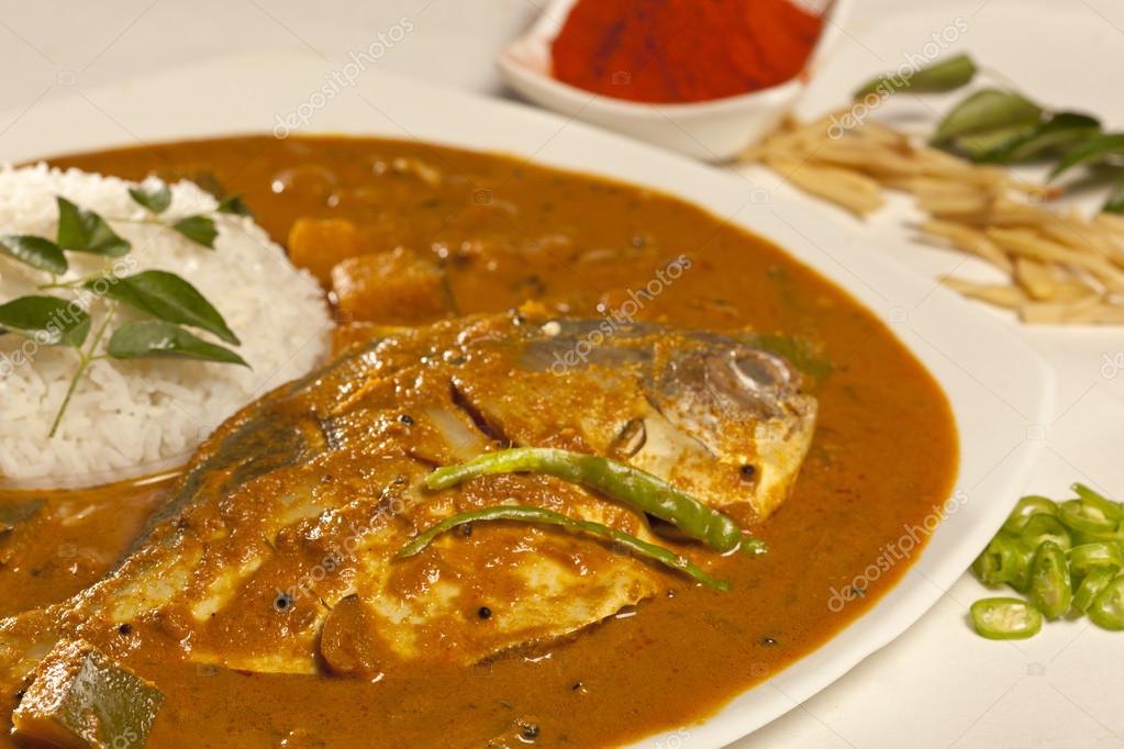 Fish curry with rice. Stock Photo by ©manubahuguna 54023125