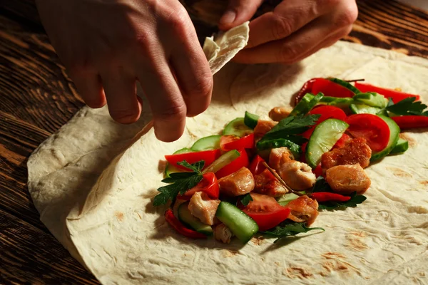 Shawarma traditional flatbread wrap — Stock Photo © maxsol7 #73527167