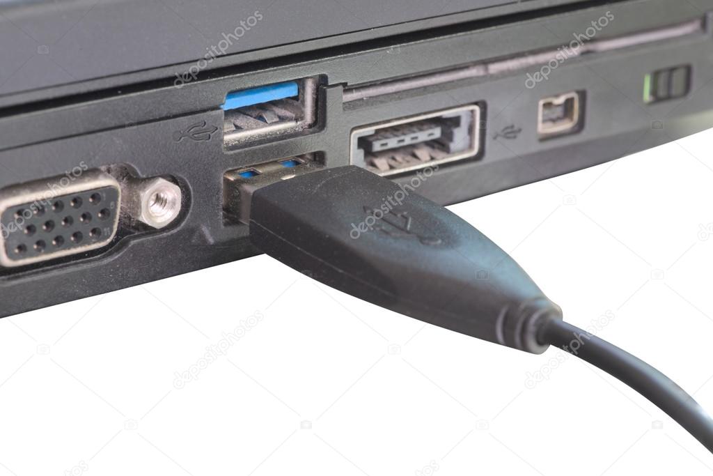 USB cable connector from laptop usb port — Stock Photo © nattul #57448659