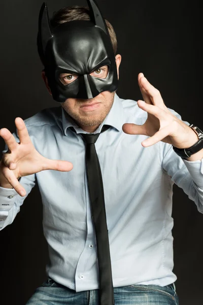 Handsome man in suit wearing a batman mask Stock Photo by ©Smanyuk ...