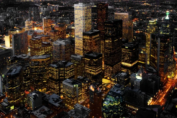 Aerial view of Toronto, Canada at night — Stock Photo © hstiver #111809034