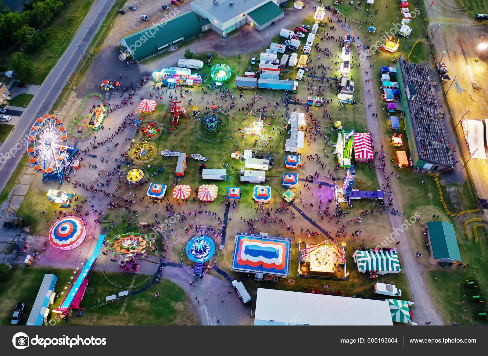 Aerial View Fair Darkness Falls — Stock Photo © hstiver #505193604