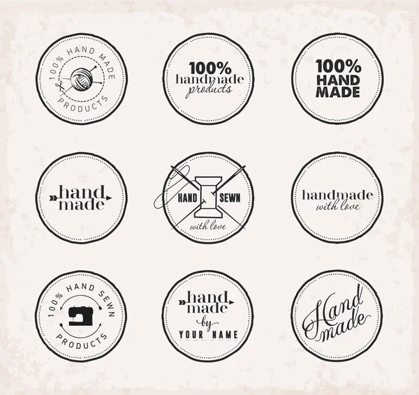 Hand Made Labels, Badges and Design Elements in Vintage Style ⬇ Vector ...