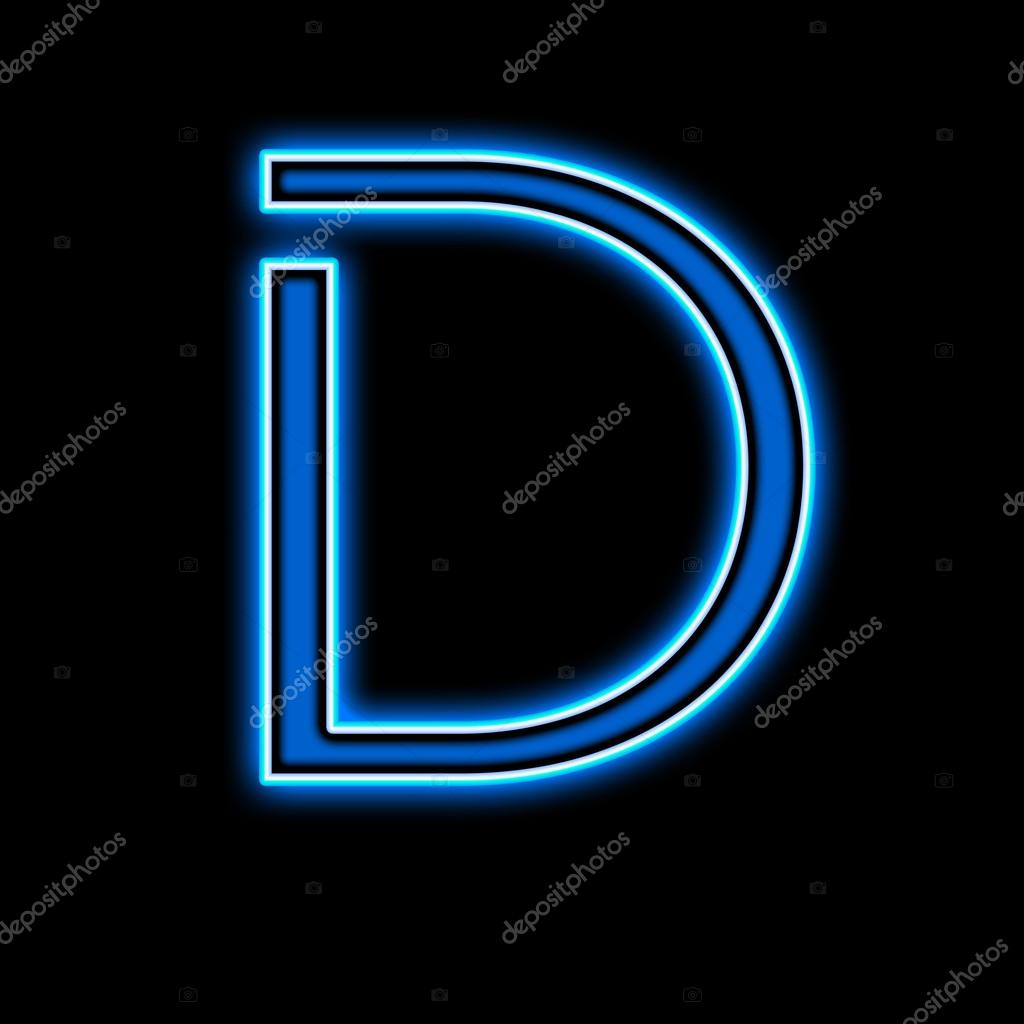 Neon letter D blue — Stock Photo © ryabuha_nazar #73129399